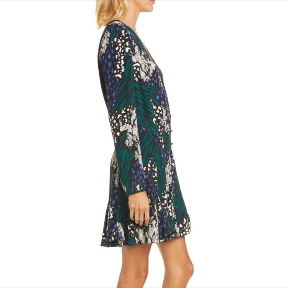 Veronica Beard | Dresses | Veronica Beard Green Silk Mini Riggins Dress ...